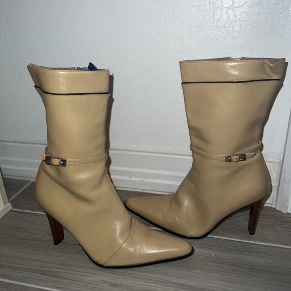 Nyla Shoes Nyla Nude Leather Boots Poshmark